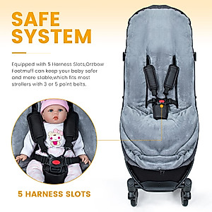 Orzbow Warm Bunting Bag Universal,Christmas Gifts Stroller Sleeping Bag Cold Weather,Waterproof Toddler Footmuff (Dark Grey)