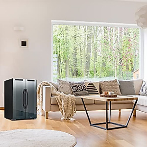 Luma Comfort Shadow Series Wine Cooler Refrigerator 12 Bottle & 39 Can Dual Temperature Zones, Freestanding Mirrored Wine and Beverage Fridge with Double-Layer Tempered Glass Door & Compressor Cooling