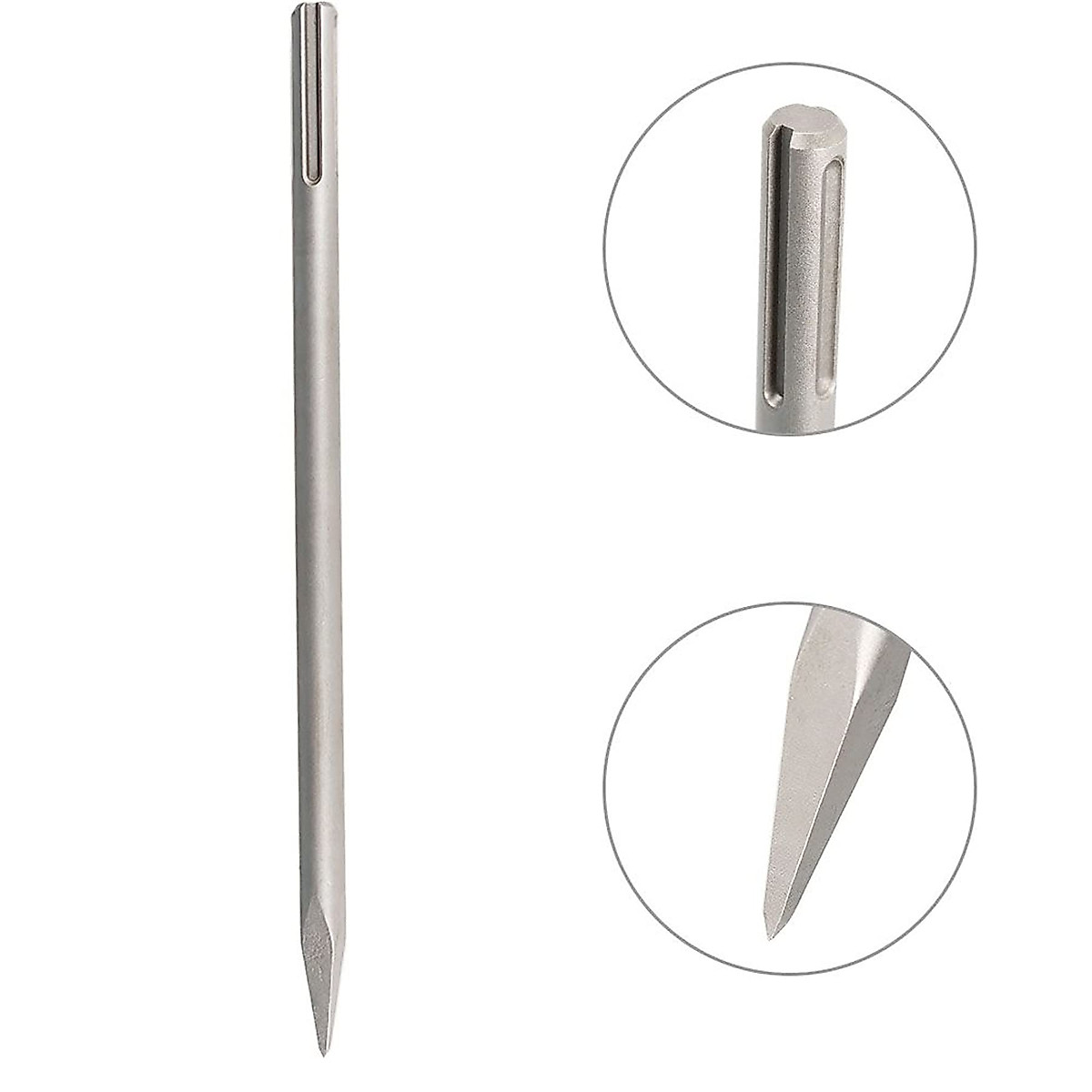 ALL-CARB 3Pcs 16-Inch Chisel Set, Heavy Duty Rotary Hammer Chisel Bit Set, Including Flat Chisel, Point Chisel and Scaling Chisel