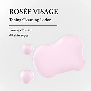 Phytomer Rosee Visage Toning Cleansing Lotion | All in One Cleanser, Makeup Remover & Toner for Face | Alcohol-Free | Safe, Natural Ingredients | 8.4 Fl Oz