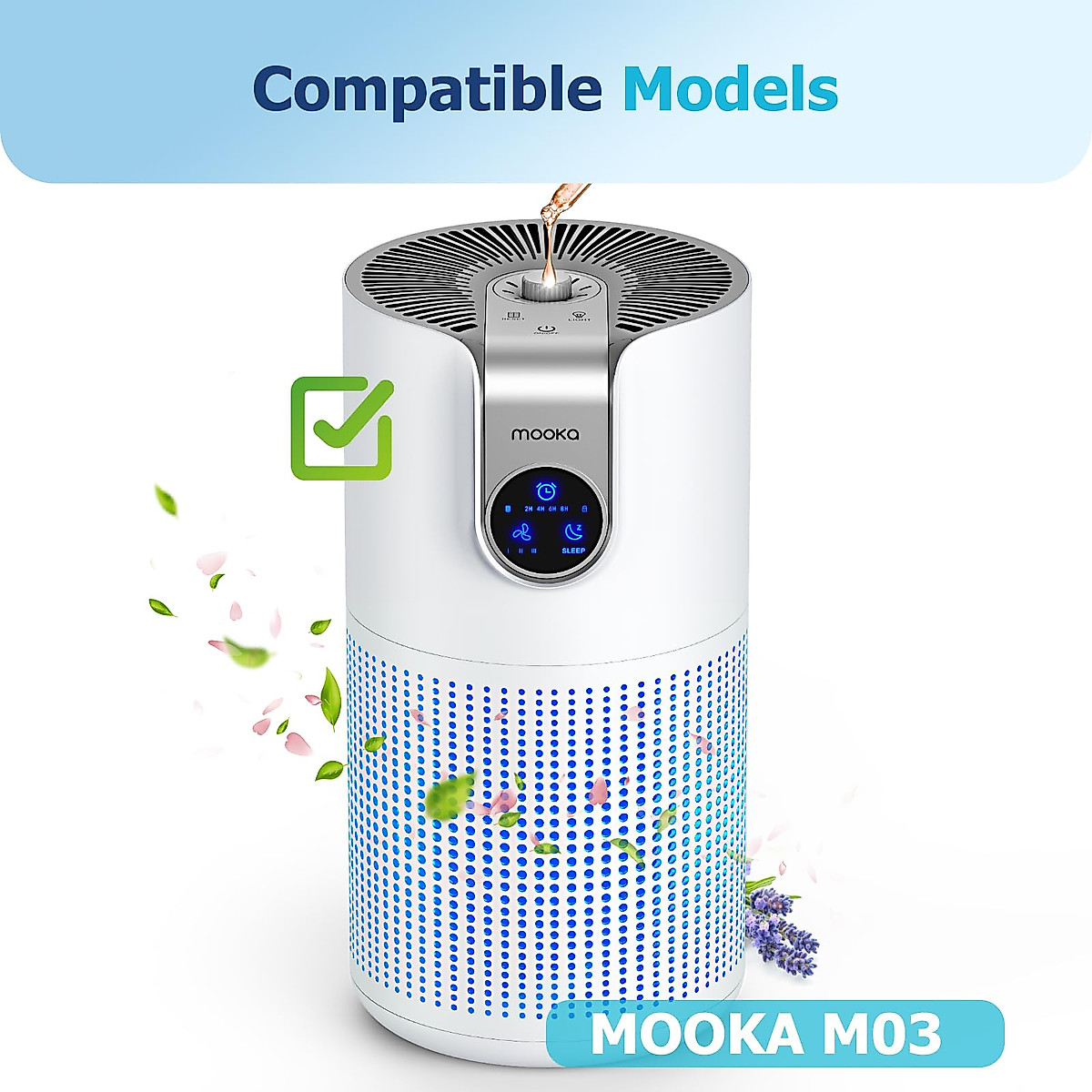 MOOKA Official Certified H13 True HEPA Replacement Filter Compatible with M03 Air Purifier (2 PACK)