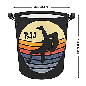 Jiu Jitsu Brazilian Retro Laundry Basket Hamper Bag Dirty Clothes Storage Bin Waterproof Foldable Collapsible Toy Organizer for Office Bedroom Clothes Toys Gift Basket