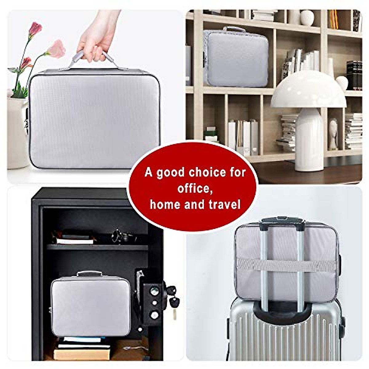 ENGPOW File Storage Bags,Fireproof Document Organizer Bag with Money Bag,Home Office Travel Safe Bag with Lock,Multi-Layer Portable Filing Storage for Important File Passport Certificates