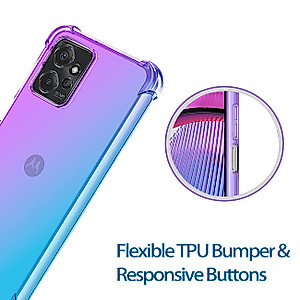 Koarwvc Case for Motorola ThinkPhone Case, Moto ThinkPhone 5G Case, Crystal Clear Case Gradient Slim Anti Scratch TPU ShockProof Protective Phone Cases Cover for Motorola ThinkPhone 2023 (Purple/Blue)