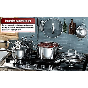 Cook N Home 2608 Lid 3-Quart Stainless Steel Saucepan, Silver