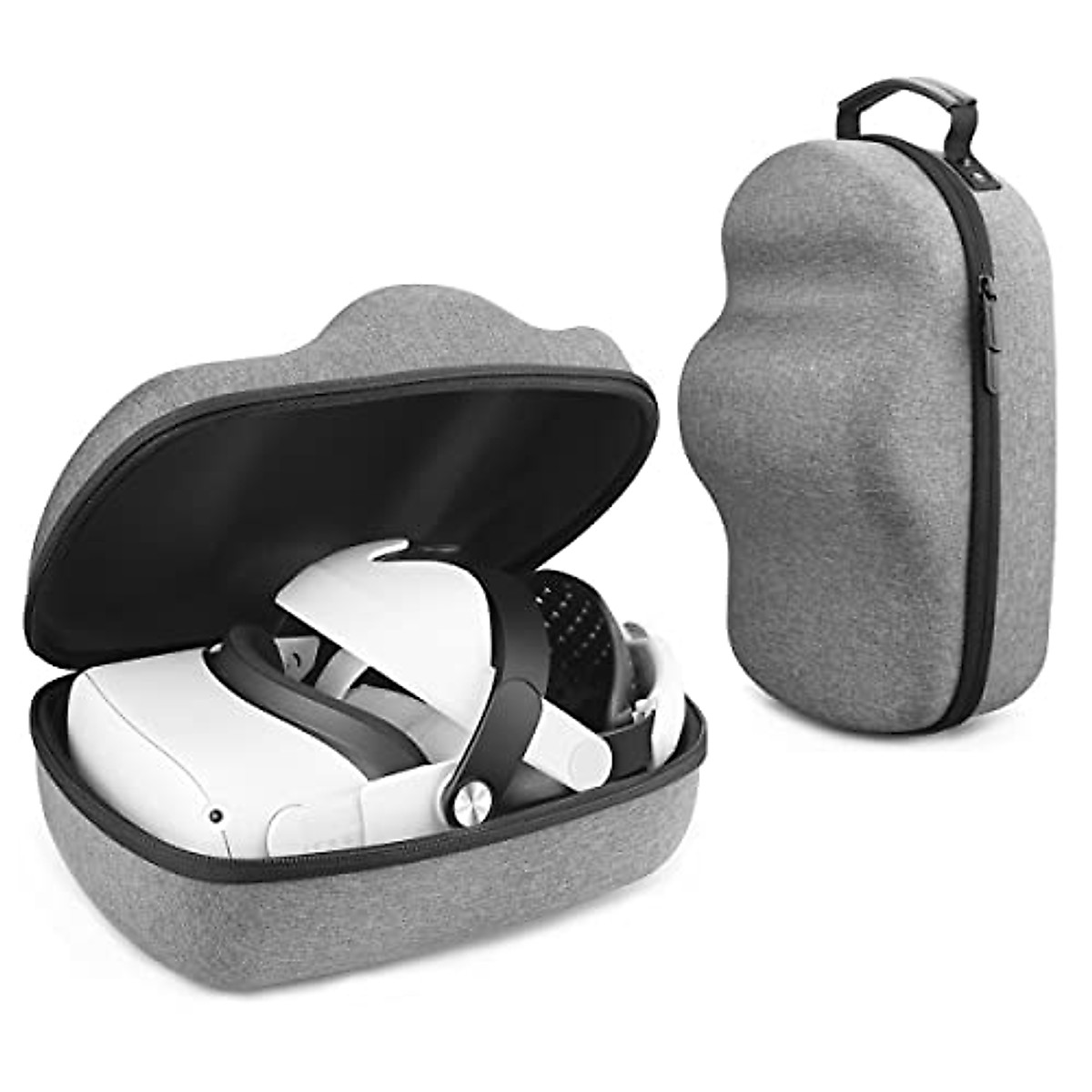 Eyglo M3 Head Strap for Oculus Quest 2 Balance Weight,Travel Carrying Case for Meta Quest 2 Compatible with M2 Head Strap,Elite Strap and Accessories (2-in 1 Gray)