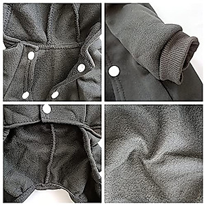 LifeWheel Hoodie, Pet Jumpsuit Fleece Sweatshirt with Buttons,Cold Weather Coats, LifeWheel Pajamas, Winter Warm Cotton Puppy Hoodie 4 Legs Clothes for Small Medium Large Dogs Cats Boy Girl Black
