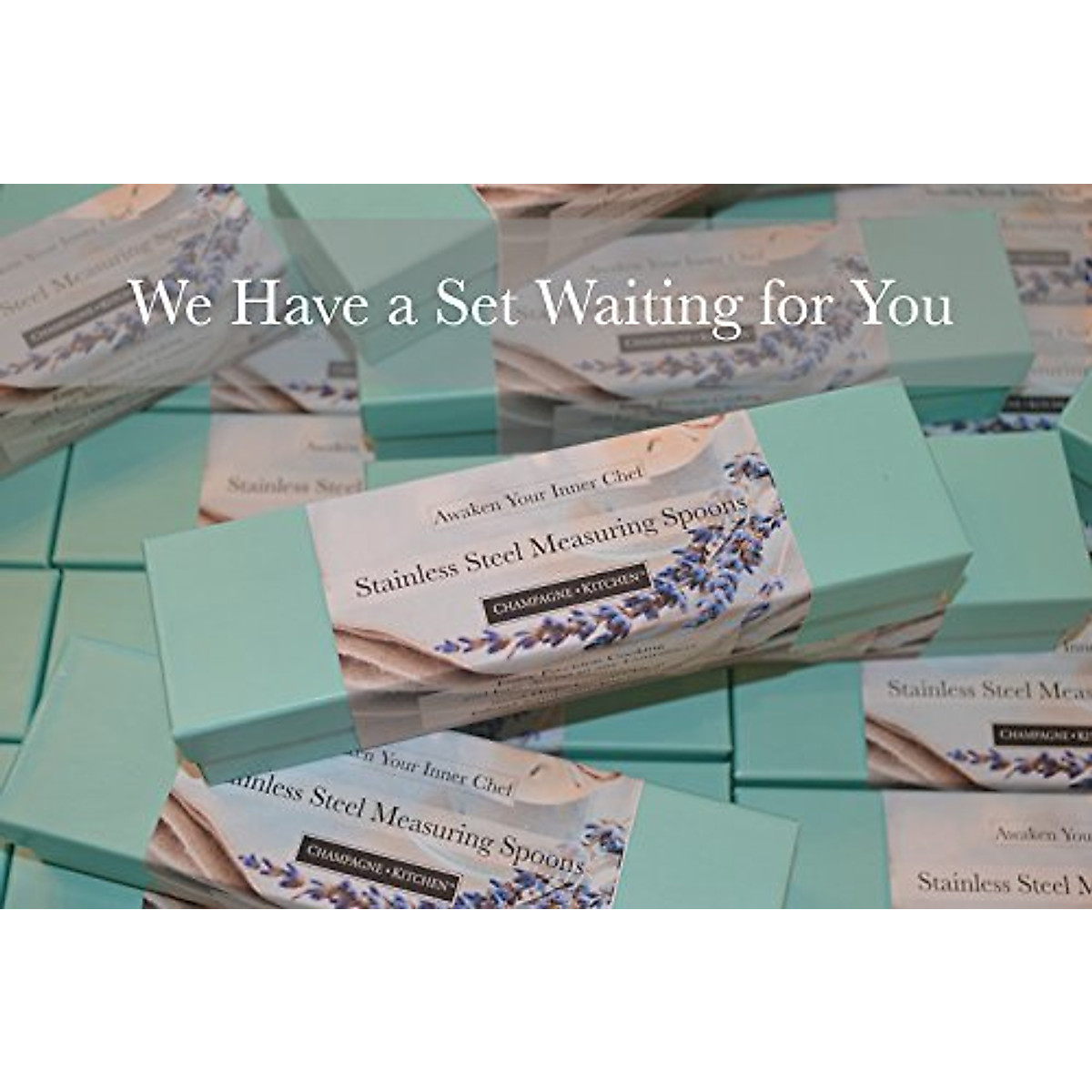 MEKBOK Heavy duty stainless steel metal measuring spoon for dry or liquid, suitable for seasoning pot, perfect for baking and cooking-professional quality, engraved in US and metric sizes (6 pieces)