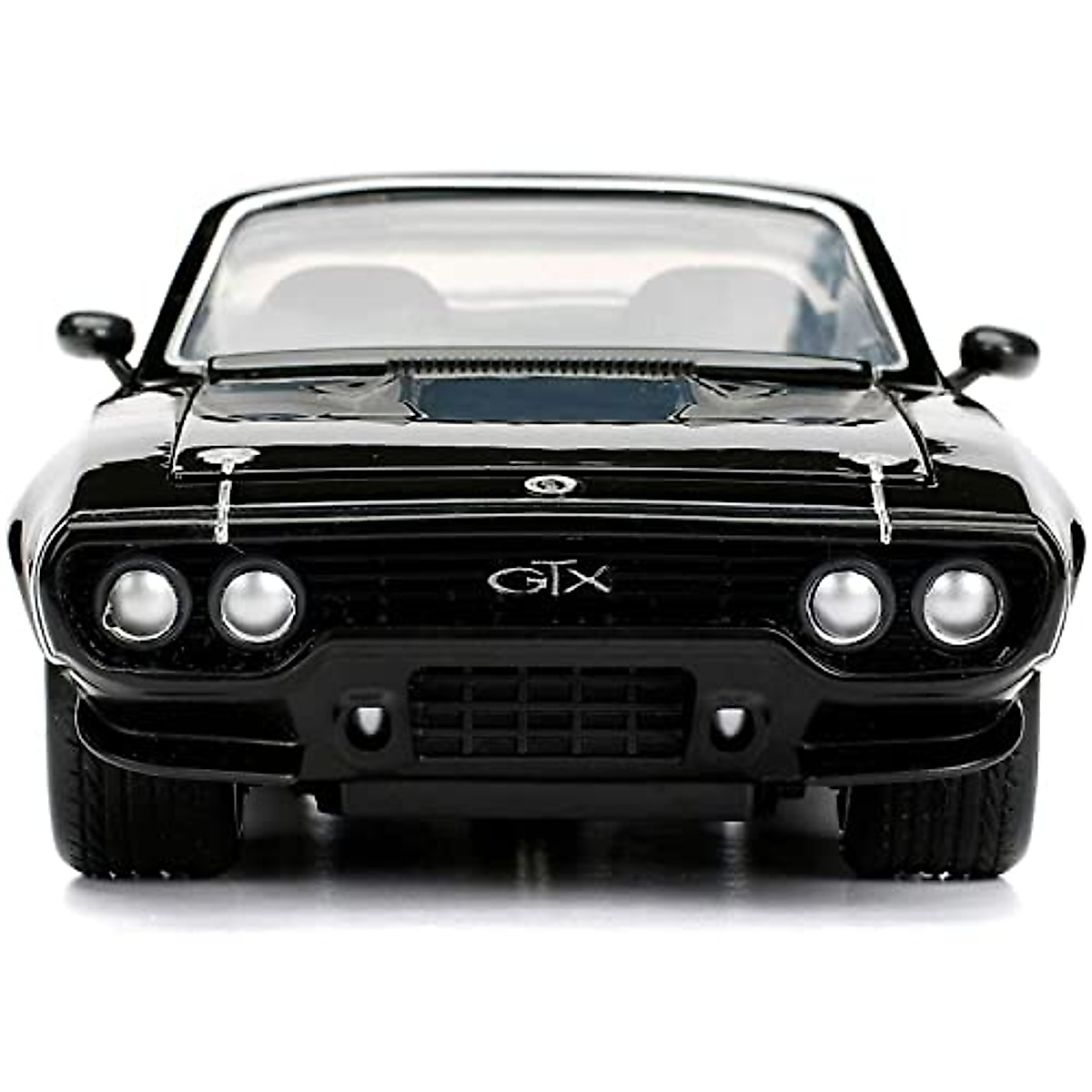 Jada Toys Fast & Furious 1:24 Dom's Plymouth GTX Die-cast Car, Toys for Kids and Adults, Black, Standard