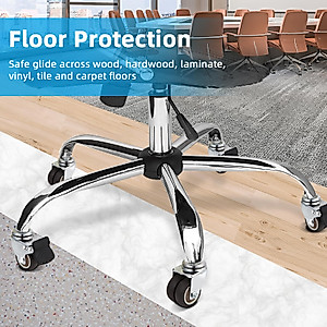 W B D WEIBIDA Office Chair Wheels with Brake Set of 5 Rubber Replacement Caster for Chair Wheels 2 Inch Heavy Duty Universal Wheel for Work, Desk and Gaming Chair Safe for All Floors