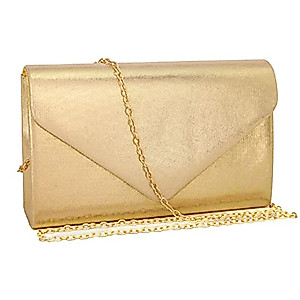 SUCCUNA Women Clutch Purse Evening Bag Gold Crossbody Handbag for Wedding Party
