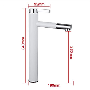 QAZWSXED LESANGBAIHUODIAN White Spray Painting Bath Sink Faucet Bathroom Cold and Hot Tap Crane with Aerator 360 Rotating F1052-14/15 (Color : F1052 14)