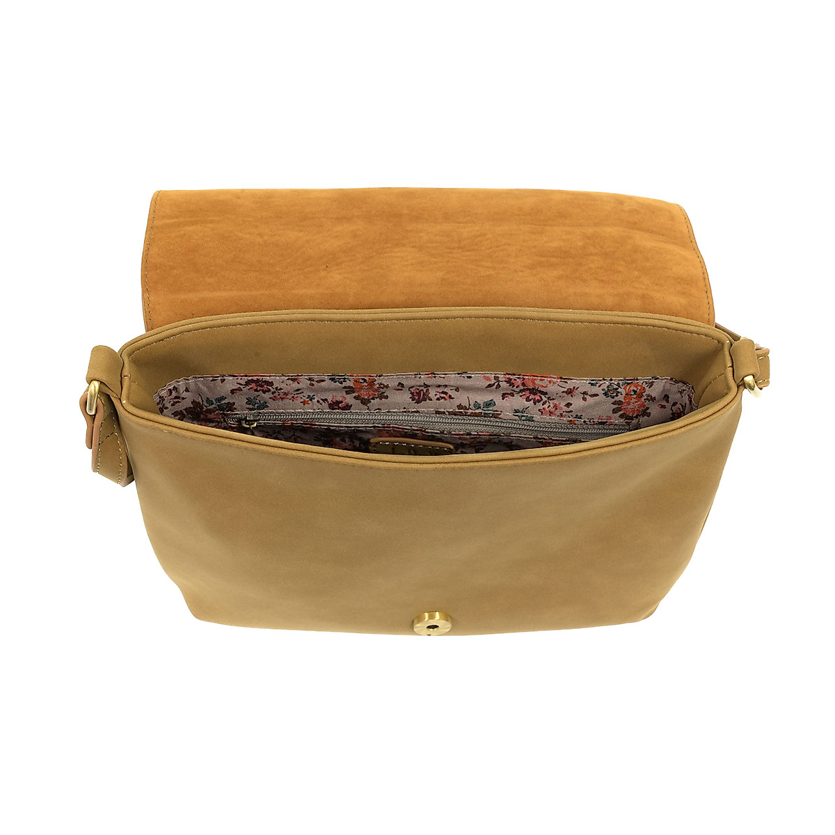 joy susan Jackie Large Flap Suede Crossbody Bag