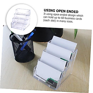 LALAFINA 2 Pcs Display Stand Business Cards Storage Case Business Cards Organizer Business Cards Holders Clear Cards Holder Cards Display Storage Case Office Supplies Desktop Cards Holder