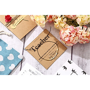 RareLove Teacher Gifts Morse Code Beaded Bracelet Appreciation Gift for Women Waterproof Secret Message Birthday Gifts for Teachers from Student Gold Blue White Tiny Pony Seed Beads Black String