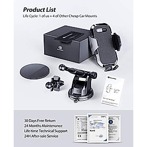 DesertWest [Original Mechanical Arm] Phone Mount for Car Dashboard & Windshield Universal Car Phone Holder with Strong Suction Cup Base Fit for iPhone 14 Pro Max 13 12X XS, Galaxy S23 S22 All Phones