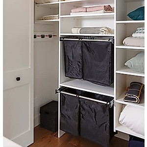 TAG Hardware Full Extension Pullout Laundry Hamper with Removable Bag Polished chrome (18" W 1 removable large bag)