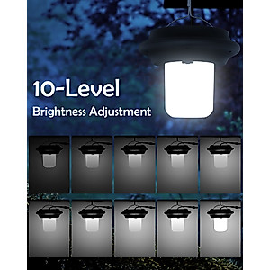 JACKYLED Solar Shed Lights, 3300mAh Hanging Light with Remote Control & 16.4ft Extension Cord for Chicken Coop Gazebo Carport Pergola Garden, 6000K Cool White