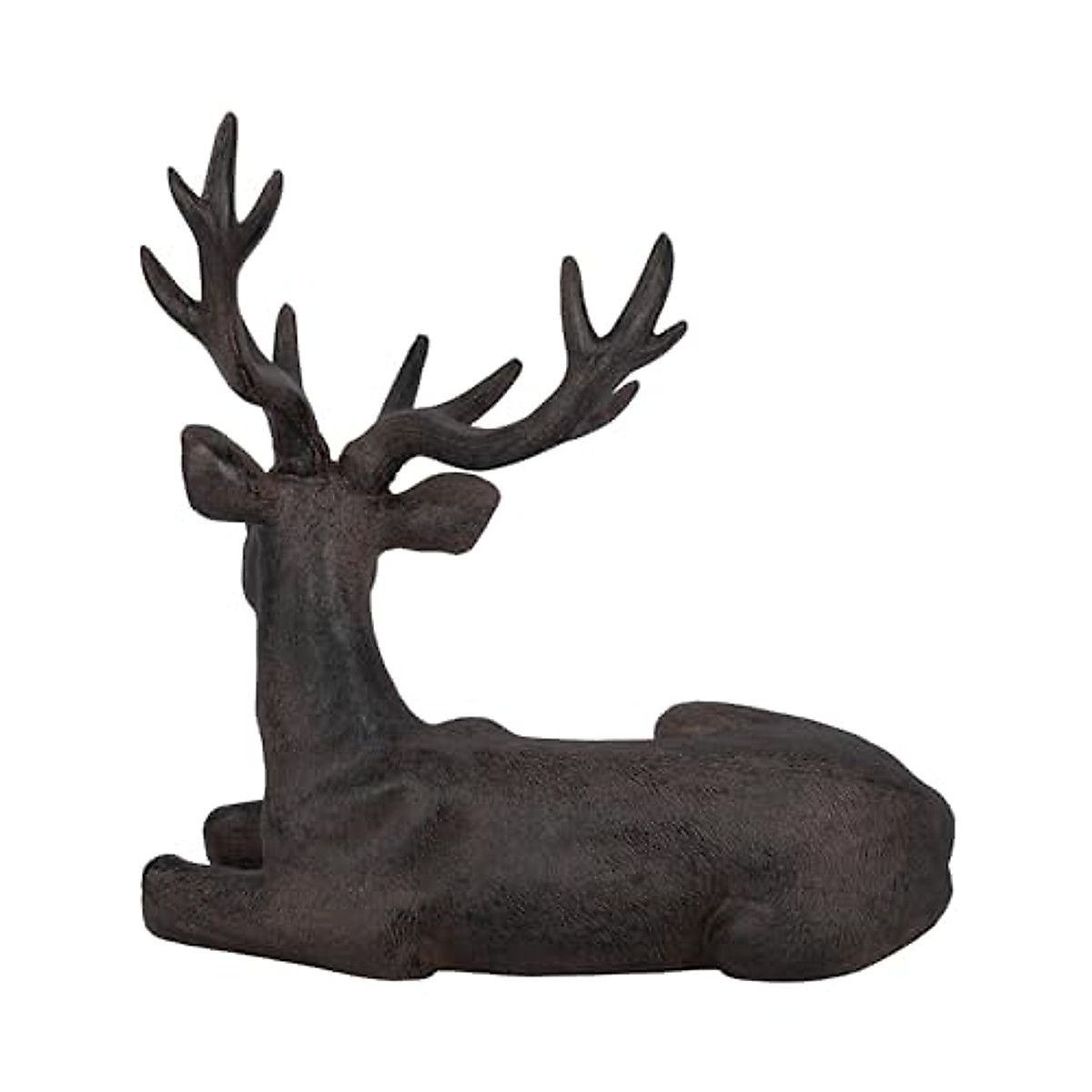 Sagebrook Home 11222 Resting Deer Figurine, 6" x 12.5" x 13.75", Rust