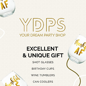 Thanksgiving Thankful AF Stemless Wine Glass, 22oz Friendsgiving Wine Glasses, Thanksgiving Wine Glass - Perfect Friendsgiving Gift, Turkey Wine Glass, Fall Wine Glass (Thankful AF)