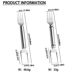 2pcs Stainless Steel Fruit Cutter, Watermelon Fork Slicer Cutter, 2 in 1 Cutting Tool for Kitchen Camping Party, Sanding Texture. Comfortable Grip, Smooth and Polished (2 Upgraded)