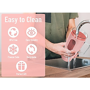 Zenbo 40oz Iced Coffee Cup with Handle, Glass Tumbler with Straw and Lid, BPA-Free Silicone Sleeve