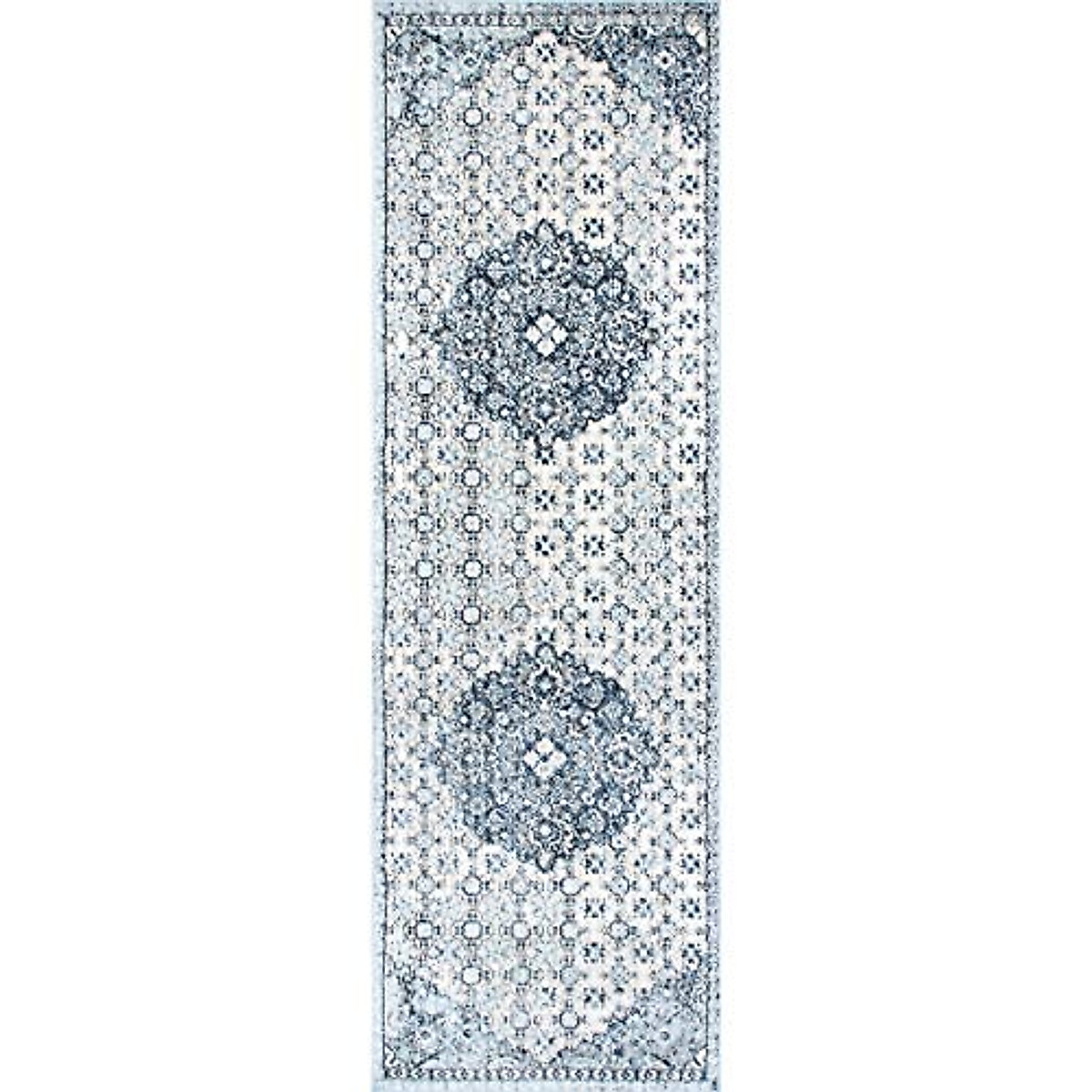 nuLOOM Vicki Vintage Runner Rug, 2' 6" x 8', Light Blue