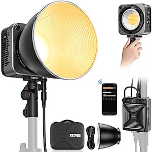 ZHIYUN Molus G200 200W COB Video Light with Bowens Mount,2700K-6500K and ZY Vega APP Control,Ultra Quiet DynaVort Cooling System