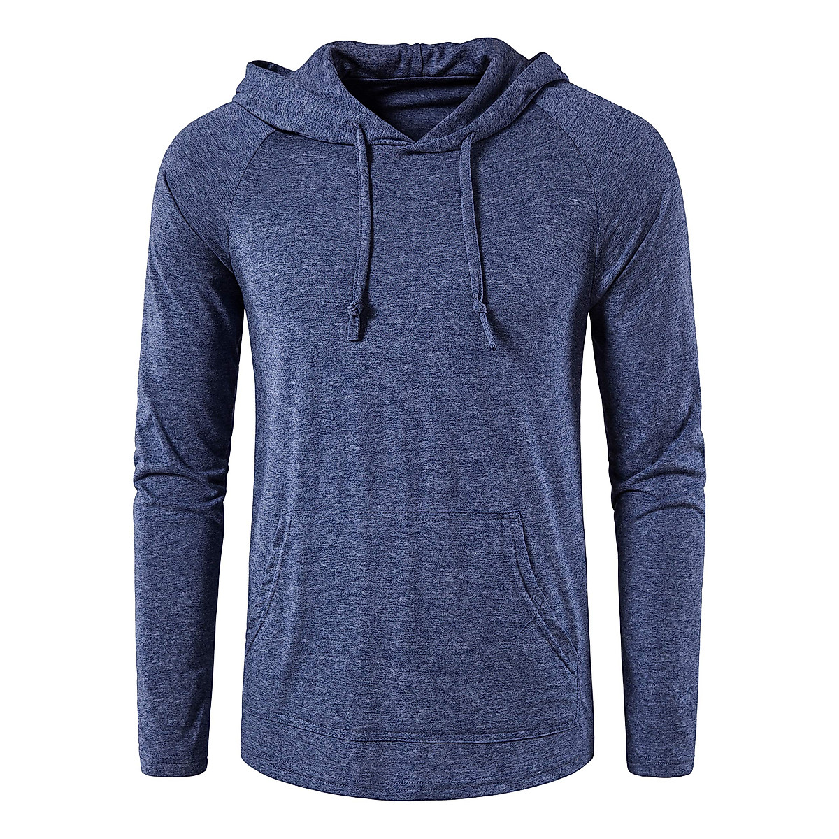 SIR7 Men's Gym Workout Active Long Sleeve Pullover Lightweight Hoodie Casual Hooded Sweatshirts(Deep Blue X-Large)