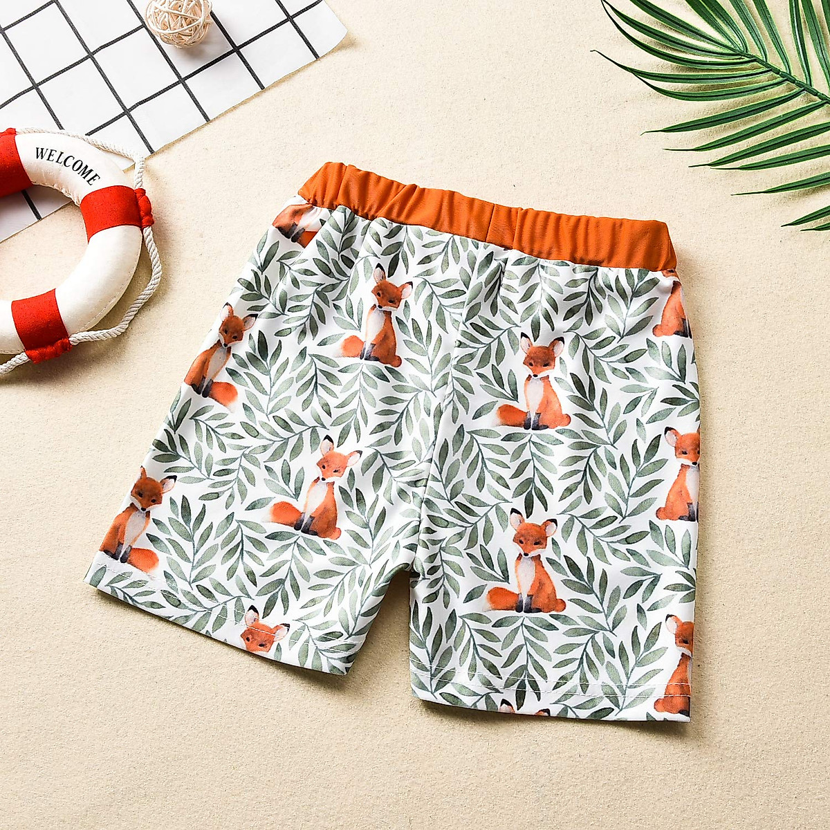 Baby Swim Trunks, Toddler Infant Swimsuit Bathing Suit Beach Swimming Shorts (Fox, 12-18 Months)