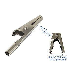 iexcell 100 Pcs 2 Inches / 51 mm Steel Alligator Clips Crocodile Clamps, Silver Tone Nickel Plated, Come in a Plastic Case