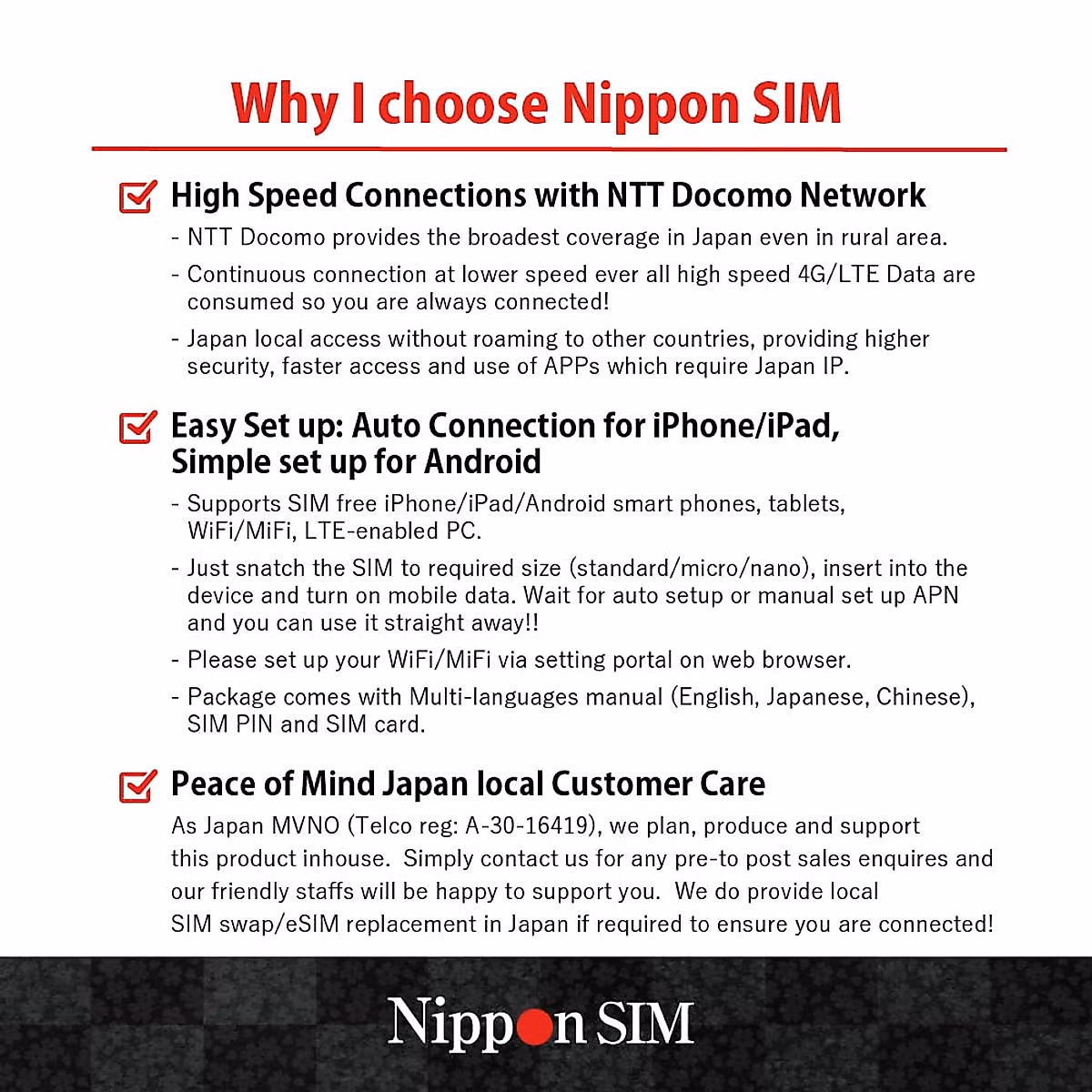 Japan Data Only SIM Card 180 Days | 15GB High-Speed 4G LTE + Unlimited Data at Reduced Speed | No Roaming Needed for Faster, Safer Access | Hotspot tethering Supported | Docomo Network | Made in Japan