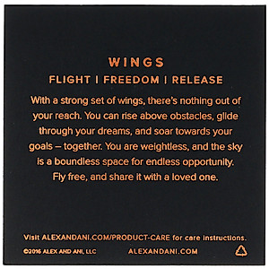 Alex and Ani "Path of Symbols" Wings Set of 2 Gold Expandable Wire Bangle Charm Bracelet