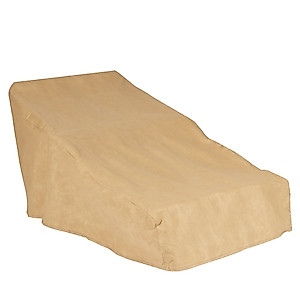Budge P2A01SF1 All Seasons Double Patio Chaise Cover Lightweight, UV-Resistant, Tan