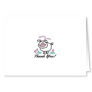 18 Assorted Thank You Note Cards - Blank Assorted Thank You Notes - Boxed Set Cute Animals Note Cards