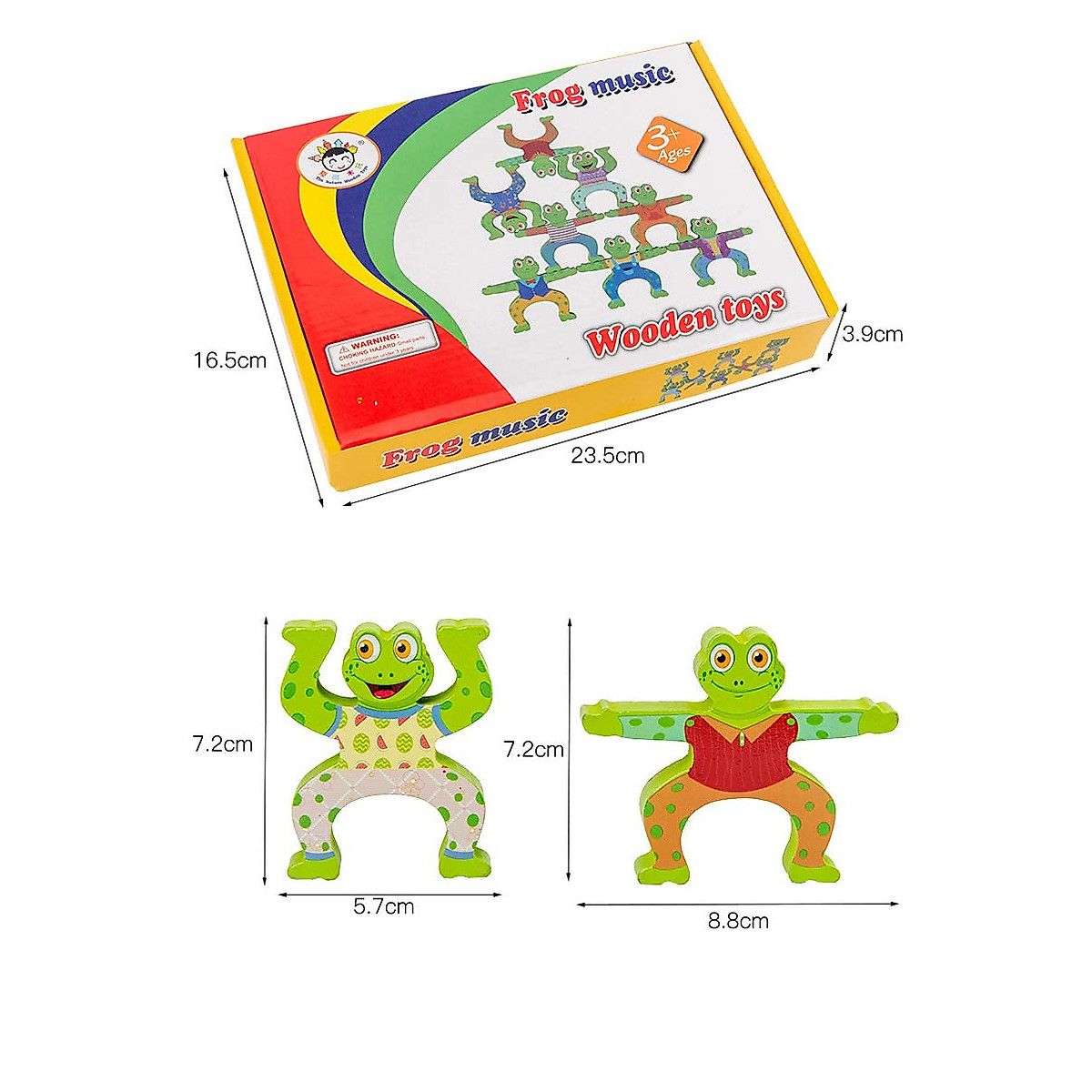 BESTING Balancing Stacking Blocks Frog Blocks Children's Educational Balance Wooden Stacking Acrobatic Interlock Decompression Preschool Toys Balancing Games (HJ012)