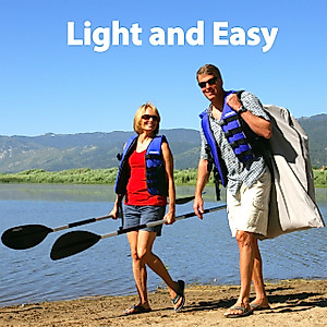 Sea Eagle SE330 Two Person Inflatable Sport Kayak Boat with Two Seats, Two Paddles and Pump