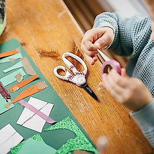 Fiskars 5" Pointed-Tip Scissors for Kids 4-7 with Non-Stick Blades (3-Pack) - Scissors for School or Crafting - Back to School Supplies - Sports Design