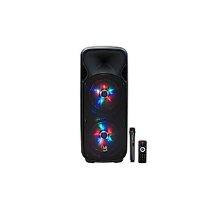Mr. Dj AFTER PARTY Dual 15" 5000 Watt Max Power Speaker with Built-in Bluetooth & Battery LCD/MP3/USB/SD Slot