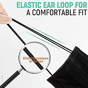 YHDOLL 50PCS Kids Masks 3 Ply Black Disposable Face Shield Filter Protection Breathable Dust Proof for Children, Boys and Girls(Pack of 50,Black)