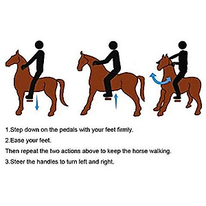 Ufree Large Mechanical Rocking Horse Toy, Ride on Bounce up and Down and Move, 44 inch for Children 6 to Adult (Black Mane and Tail)