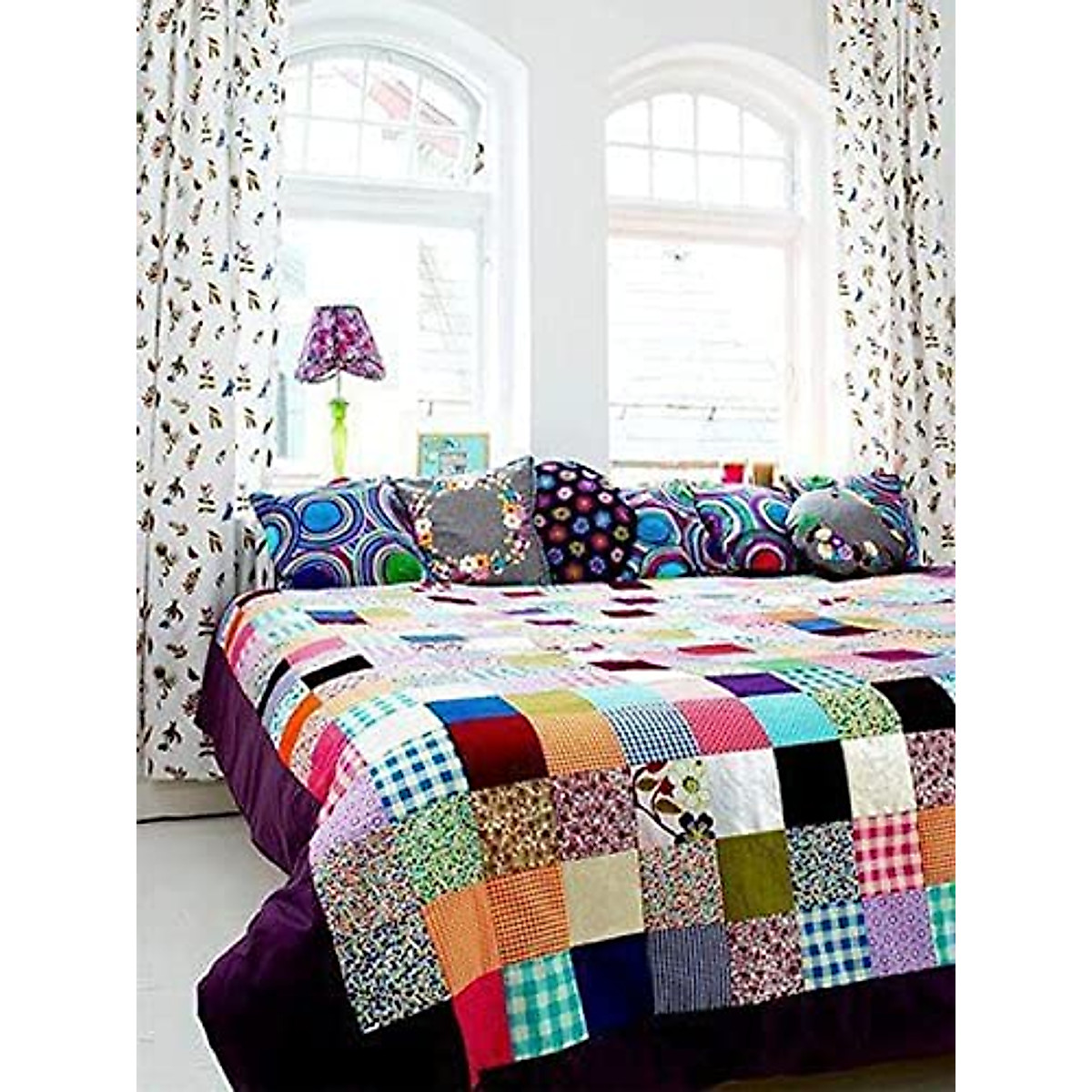 8" x 8" 50PCS Quilters Cotton Fabric Squares Bundles for Sewing Quilt Potholders DIY& Quilting Beginners