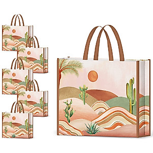 NymphFable 5 Pack Gift Bags Medium 17.7 * 15 * 5 inches Reusable Party Gift Bags Tote Bags for Birthday Wedding Party Favour Present Wrap with Handles