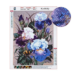 Koikify 5D Diamond Painting Kits for Adults, Full Round Drill Flower Painting 5D Cross Stitch Arts Resin Diamond Picture Beads Pasted Craft DIY Painting for Home Wall Decor, Gift 11.8 x 15.7 Inch