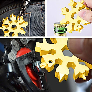 3 Pack Snowflake 18-in-1 Multi Tool, Stainless Steel Snowflake Bottle Opener/Flat Phillips Screwdriver Kit/Wrench, Durable and Portable to Take