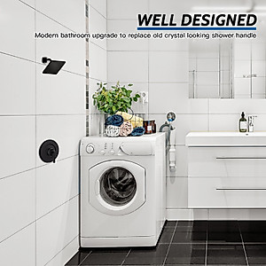 Compatible with Moen T2901BL Gibson Posi-Temp Valve Trim Kit Replacement, Matte Black Shower Trim Kit Shower Lever Handle (#2510 Valve Required)