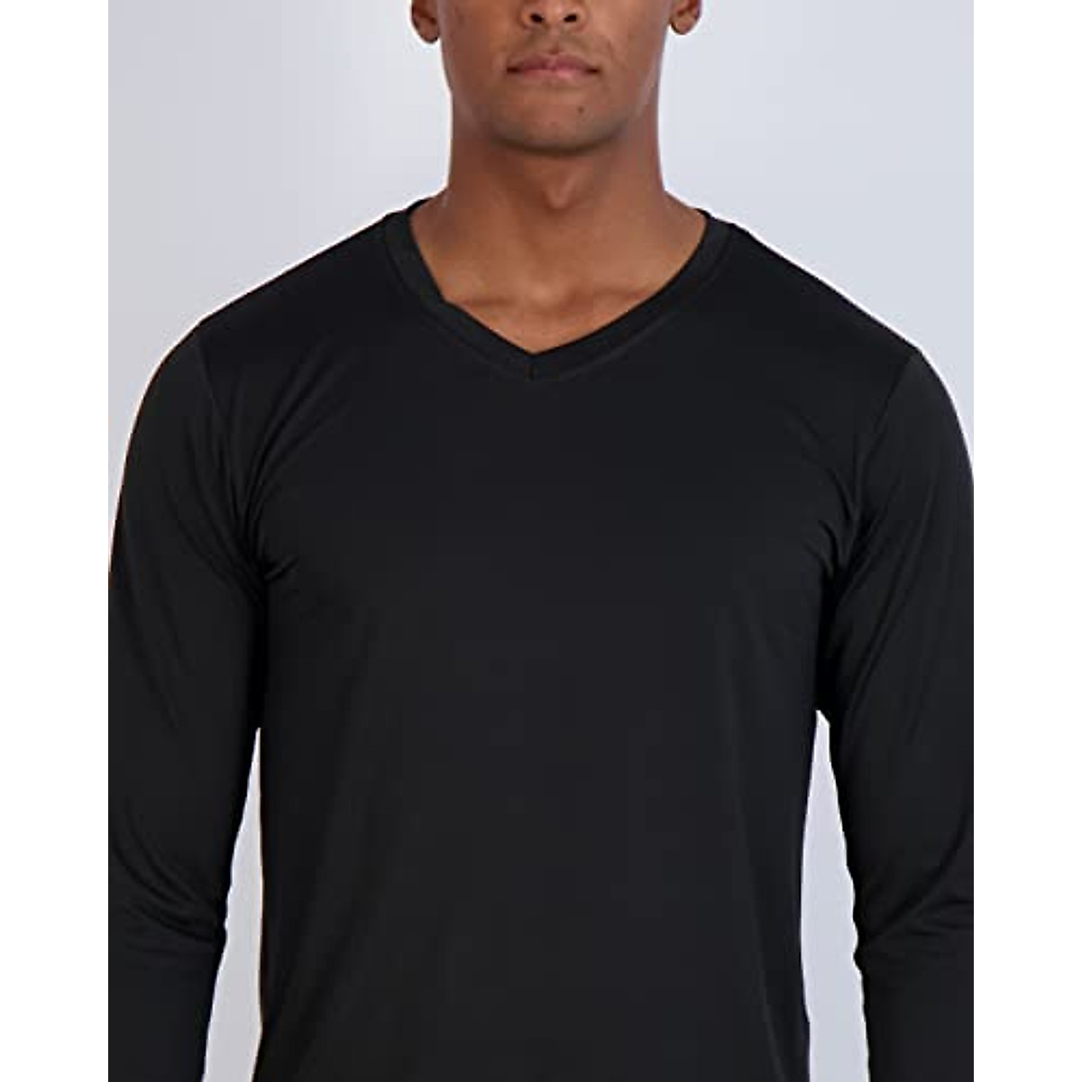 4 Pack: Mens Long Sleeve V Neck Shirt Top Shirts for Men T Shirt Tee Workout Rash Guard Quick Dry Fit Gym Tees Athletic Active Compression Work Casual Exercise Running Sports - Set 6,L