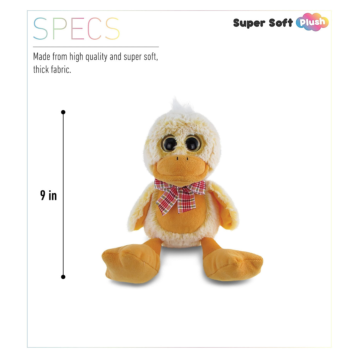 DolliBu Plush Duck Stuffed Animal - Soft Fur Huggable Sitting Yellow Duck, Adorable Playtime Duck Plush Toy, Cute Lake Bird Cuddle Gift, Super Soft Plush Doll Animal Toy for Kids & Adults - 9 Inches