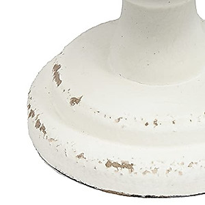 Rustic White Wood Pedestal Tray Stand for Table Decoration,Round Distressed Finished Cake Stand Dessert Table Display,Farmhouse Cake Stand Candle Holder Perfect for Weddings,Birthdays