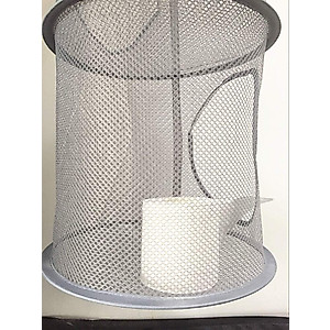 Leoyoubei 2 Pack Foldable Hanging Basket Organize The Suspension of Storage Items, Mesh Hanging Storage with 4 Compartments,Organizing Children's Toys,Shawls,Hats and Mittens,43.5” x 12” Gray